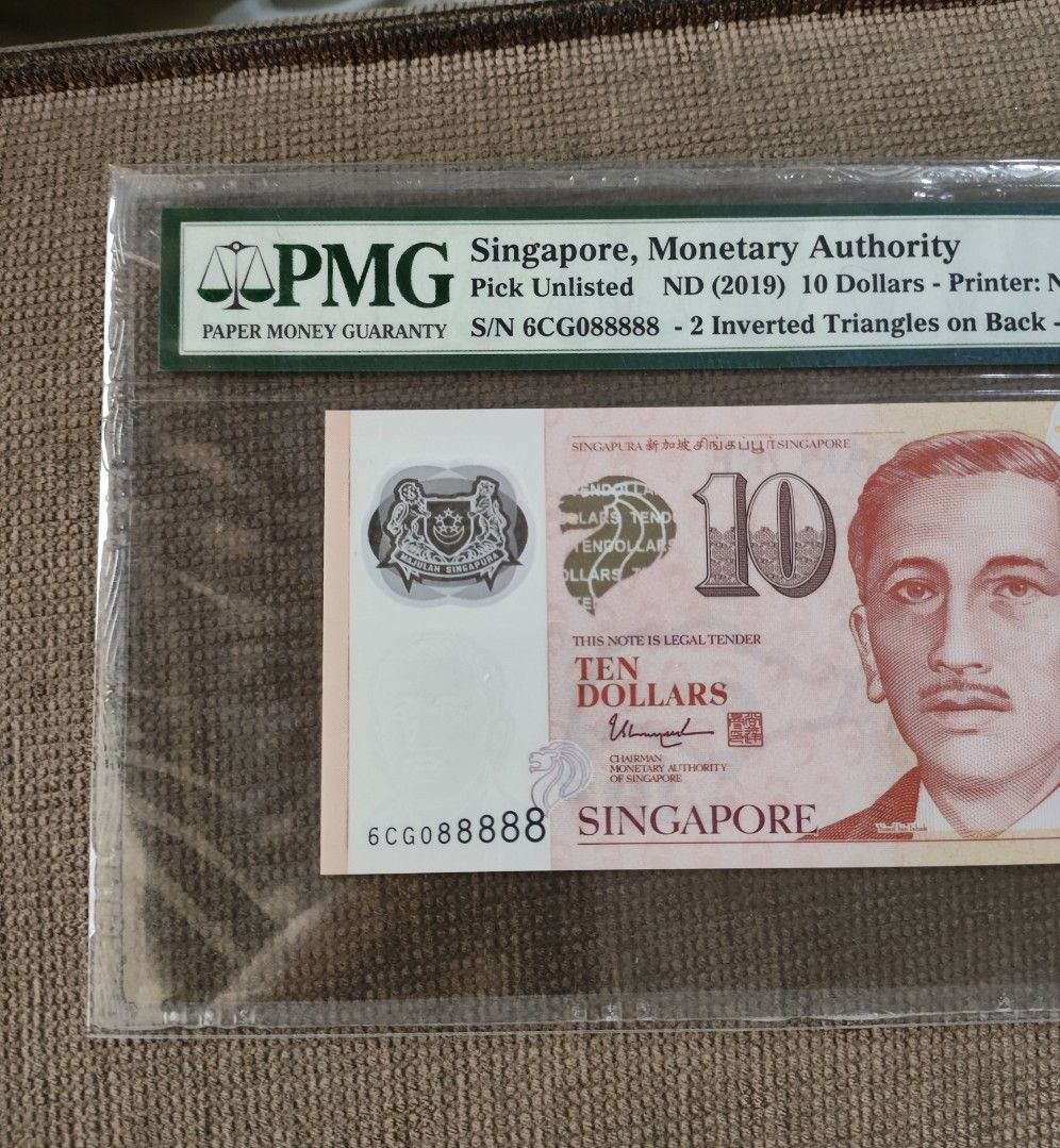 發發發發發 Sg $10 Golden Prosperous 8 serial number banknote, Hobbies & Toys ...