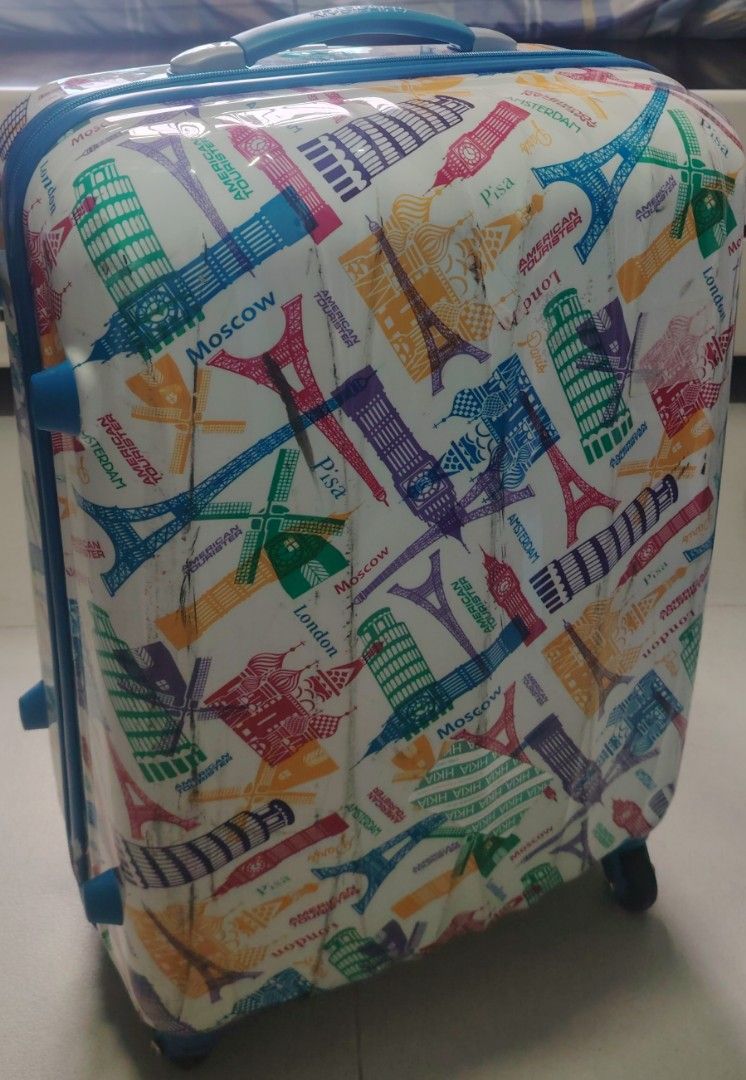American Tourister Hard Shell Luggage - World Landmarks Print, Hobbies ...