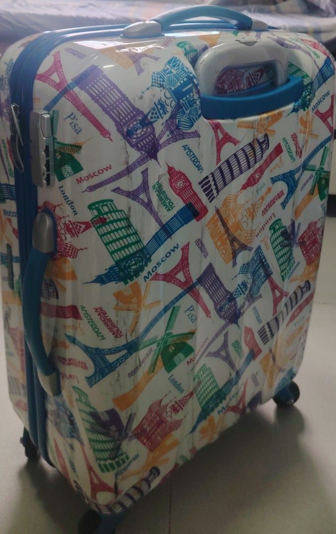 American Tourister Hard Shell Luggage - World Landmarks Print, Hobbies ...