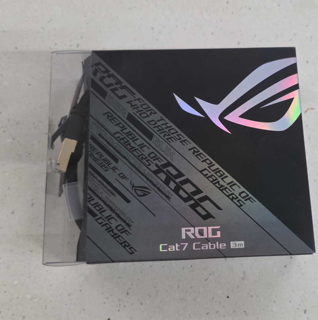 ASUS ROG Cat7 Ethernet Cable 3m, Computers & Tech, Parts & Accessories ...