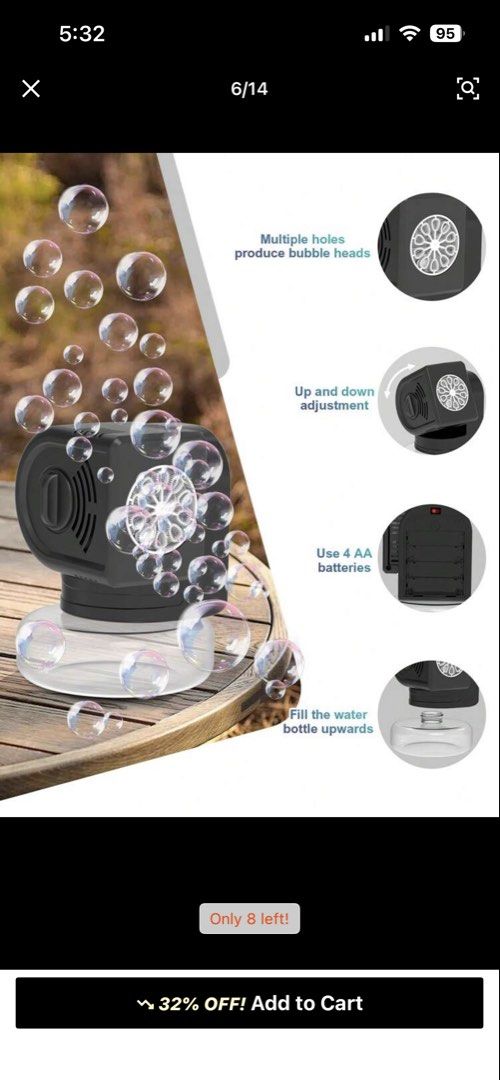 Automatic Bubble Machine for Kids - Black or White, Hobbies & Toys ...