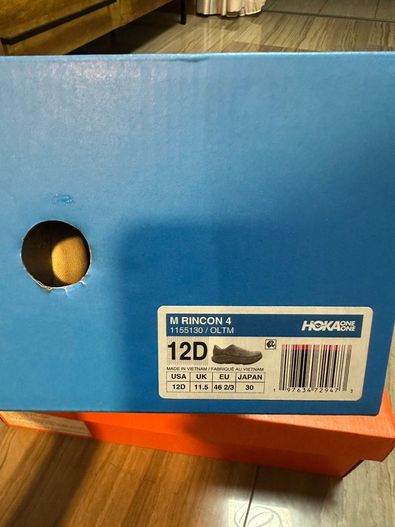 Hoka One One Rincon 4 Men's Running Shoes, Men's Fashion, Footwear ...