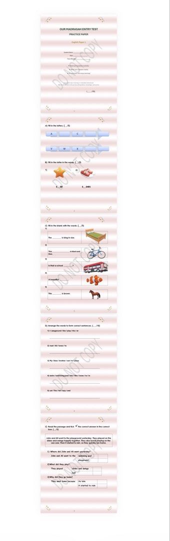 Madrasah Entrance Test Practice Paper, Everything Else on Carousell