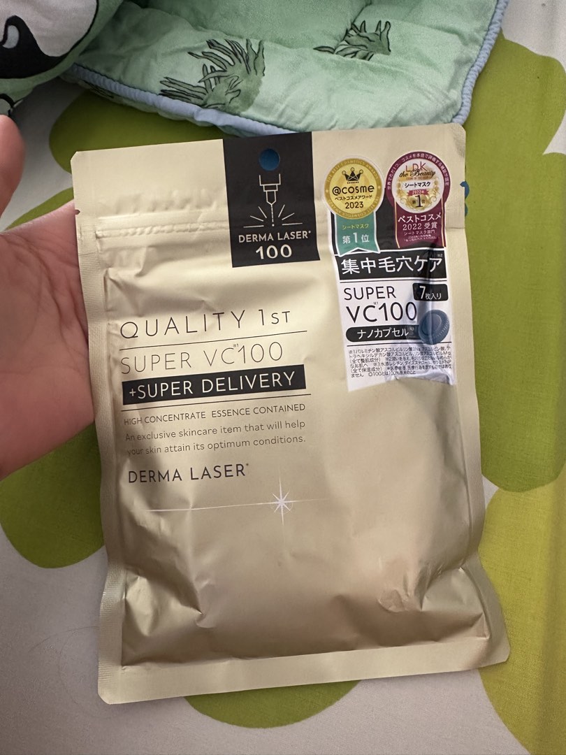 Masker Derma laser vc100 gold mask 7sheets Masker Jepang, Kesehatan ...
