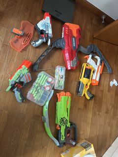 2 Nerf Elite and Shark Blasters, Hobbies & Toys, Toys & Games on Carousell