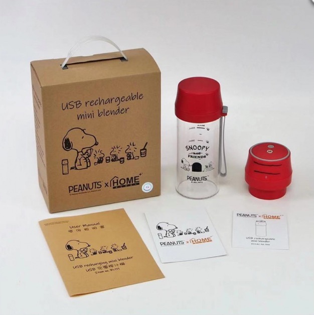 Peanuts x HOME USB Rechargeable Mini Blender, 家庭電器, 廚房電器, 榨汁機及攪拌機 ...