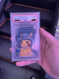 Van Gogh Pikachu Grey Felt Hat PSA 10, Hobbies & Toys, Toys & Games on ...