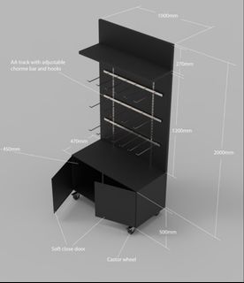 Retail Nikorex Rotating Grid Display Rack with Wheels, Furniture & Home ...