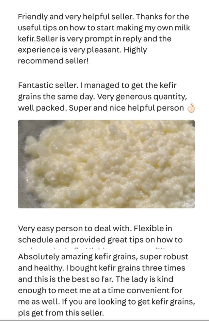 MILK KEFIR GRAINS (ACTIVE) 2tbsp + PAUSE extra , Health & Nutrition ...