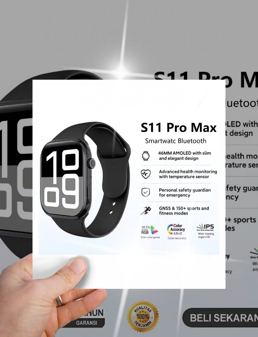 Smart Watch S11 Pro Max, Fesyen Pria, Jam Tangan di Carousell