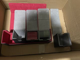 Black Card Storage Box with Red Interior, Hobbies & Toys, Toys & Games ...