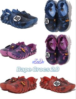Bape X Crocs 28cm, Men's Fashion, Footwear, Flipflops and Slides on ...