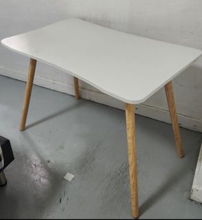 Beige Table with White Legs, Furniture & Home Living, Furniture, Tables ...