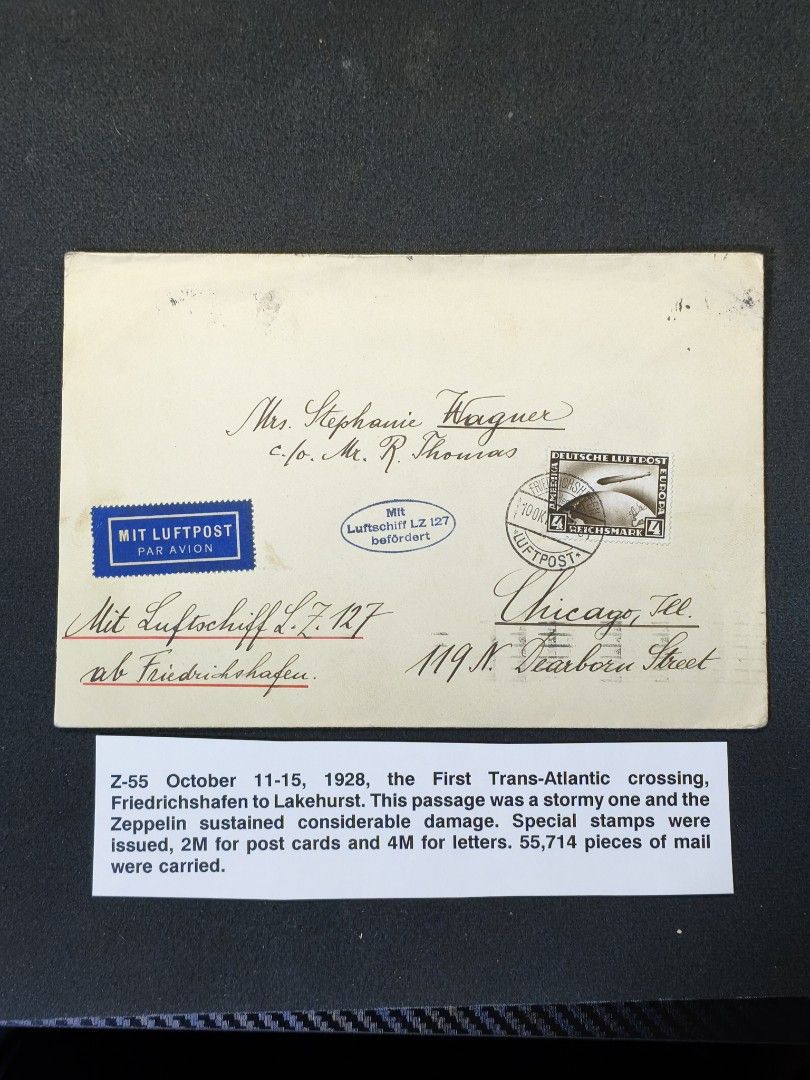 1928 Zeppelin First Trans-Atlantic Crossing Mail, Hobbies & Toys ...