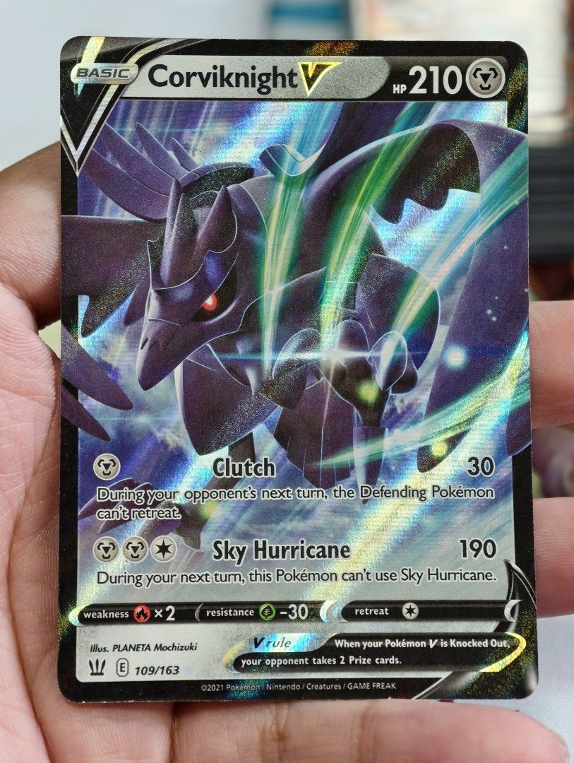 2021 POKEMON SWORD & SHIELD BATTLE STYLES #109 CORVIKNIGHT V 109/163 ...