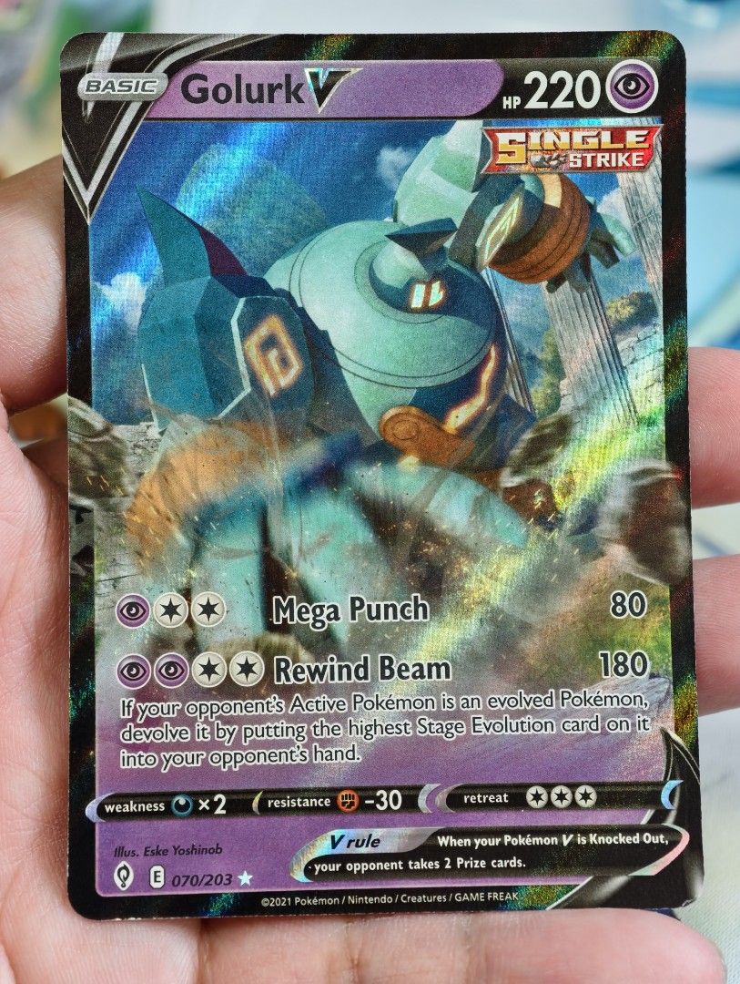 2021 POKEMON SWORD & SHIELD EVOLVING SKIES #070 GOLURK V, Hobbies ...