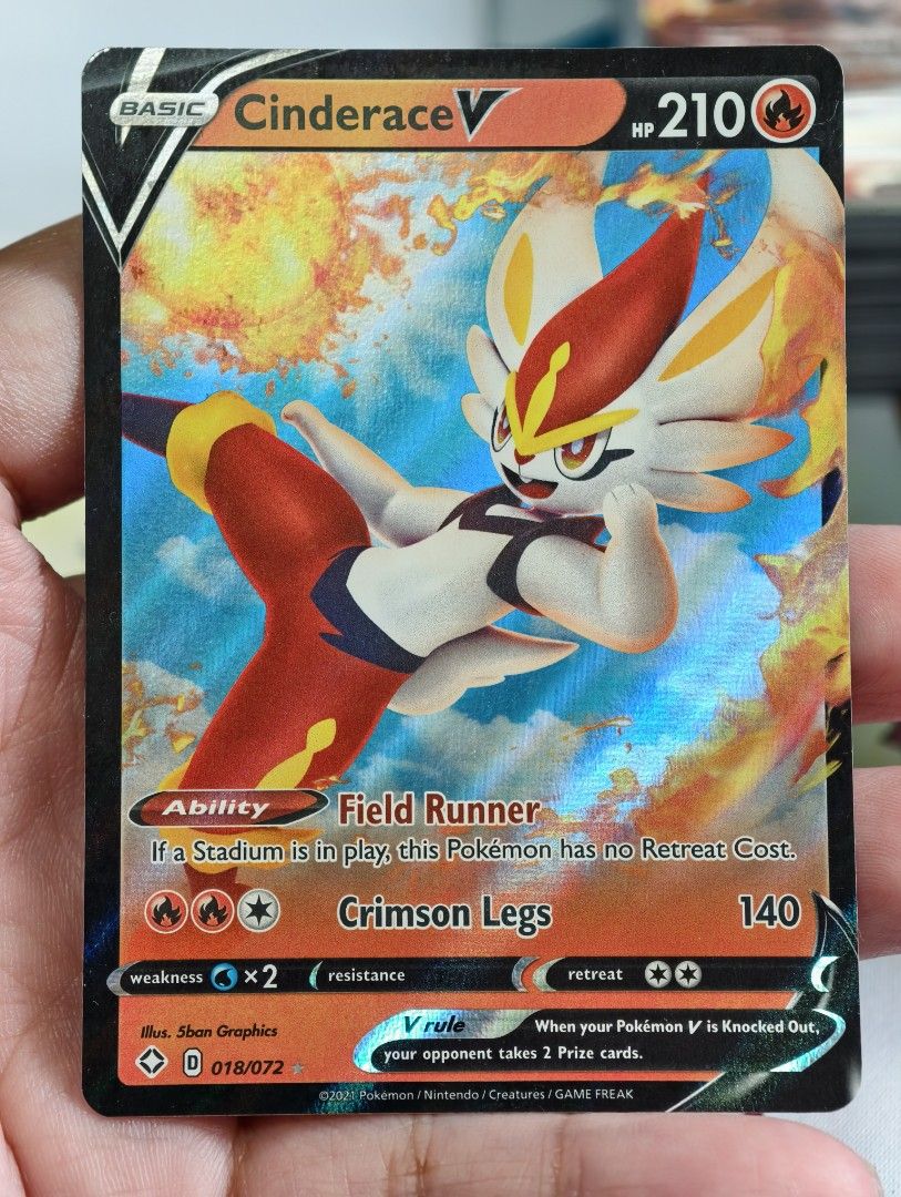 2021 Pokemon Sword & Shield Shining Fates CINDERACE V #018/072, Hobbies ...