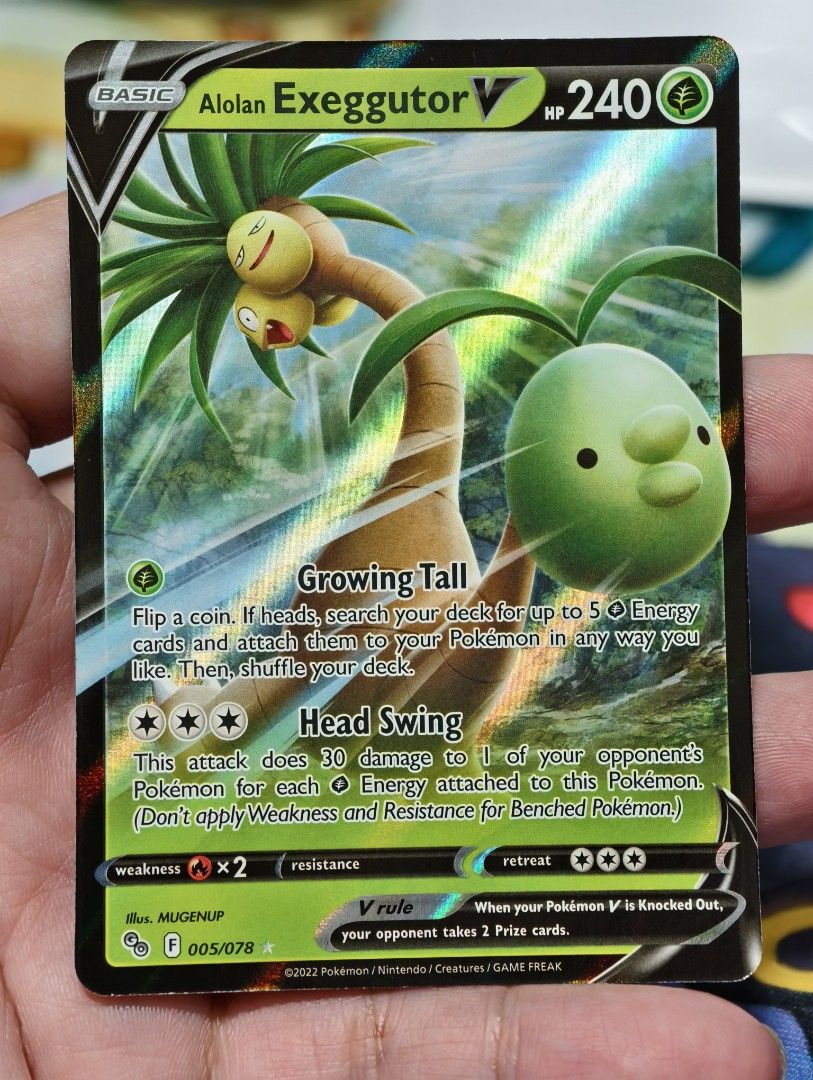 2022 Pokemon SWSH GO Alolan Exeggutor V Ultra Rare 005/078 #005 ...