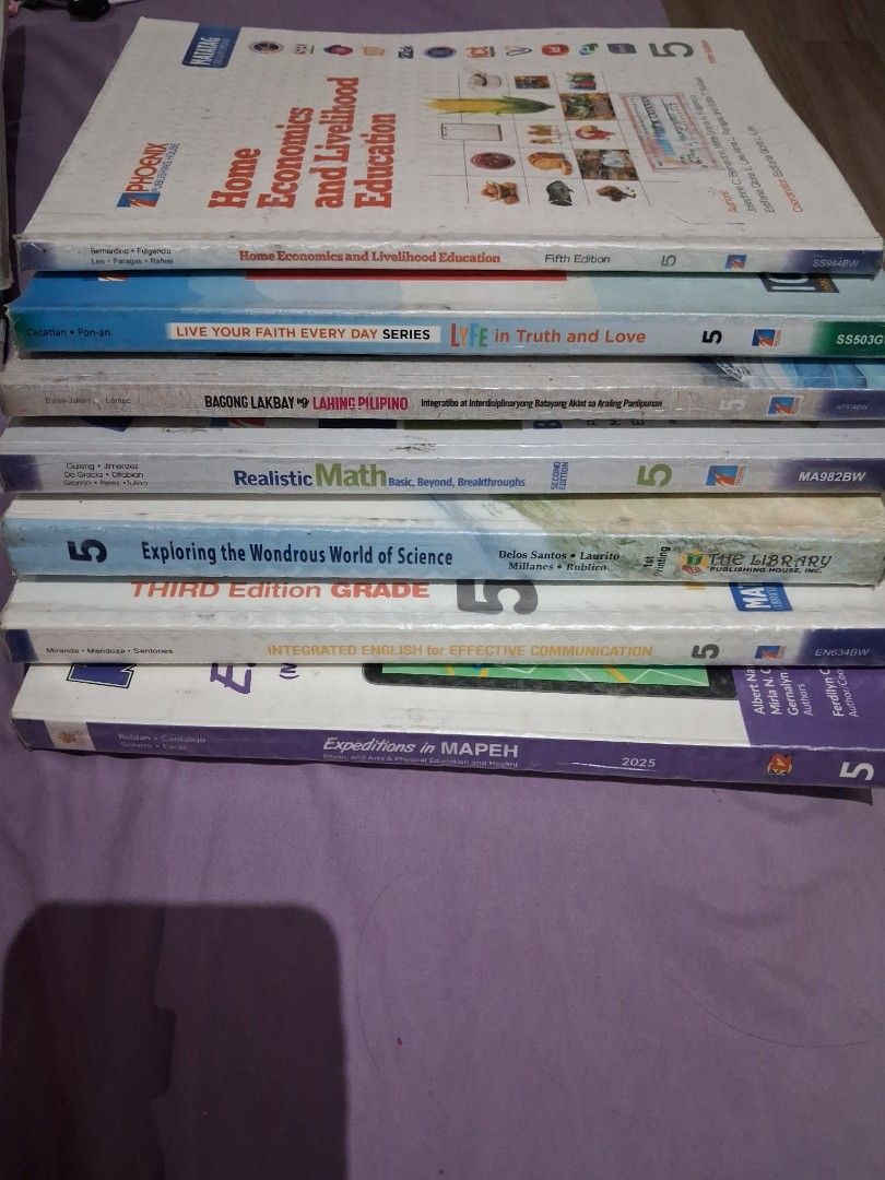 2024 -2025 Grade 5 Textbooks: Math, Science, Home Economics, MAPEH ...