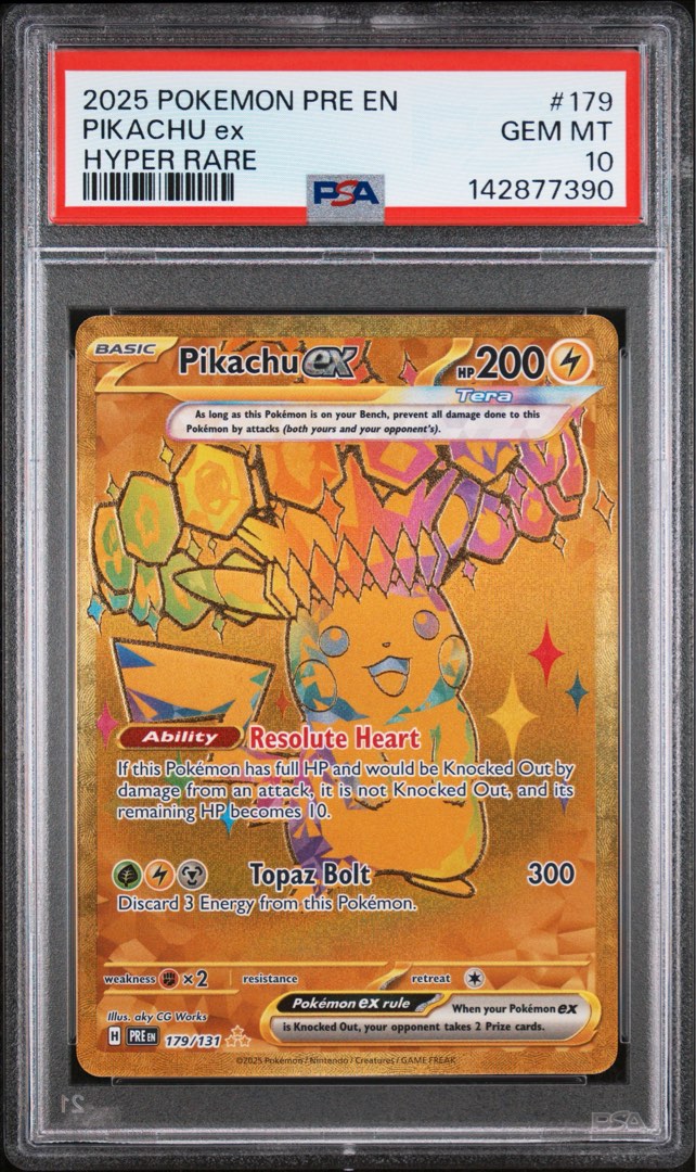 2025 Pikachu Ex #179 Pokemon Prismatic Evolutions PSA 10 , Hobbies ...
