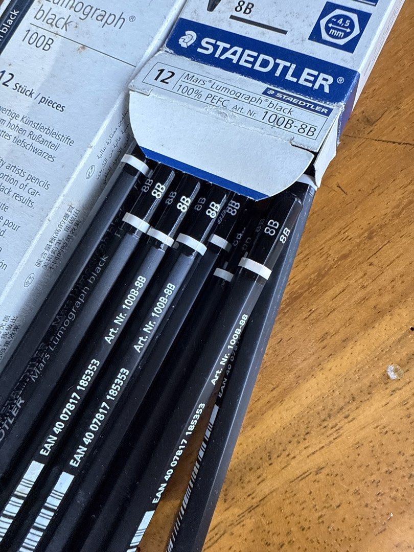 24 pcs Staedtler Mars Lumograph Black 100B Pencils (12 pcs), Hobbies ...