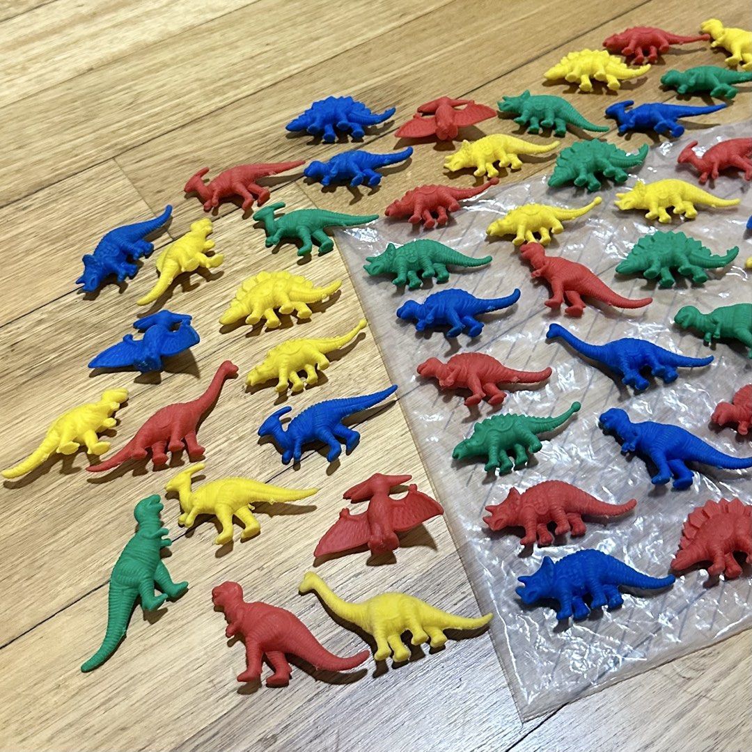[61 pieces for $8] Colourful Rubber Dinosaur Children’s Toys Playtime ...