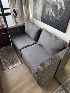 Round Wicker Outdoor Daybed with Cushion, 傢俬＆家居, 戶外家具 - Carousell