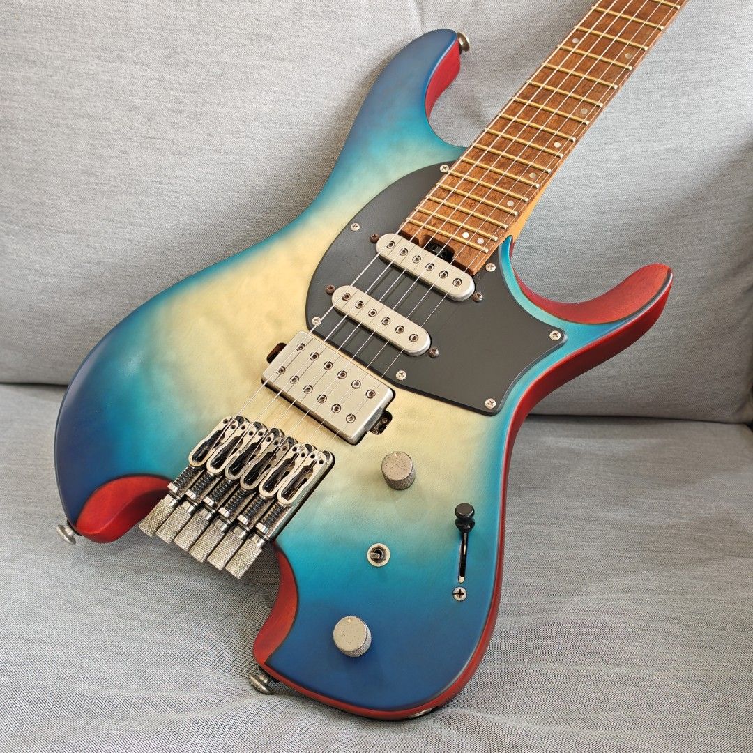 Ibanez QX54QM-BSM Headless Electric Guitar, Blue Sphere Burst Matte ...