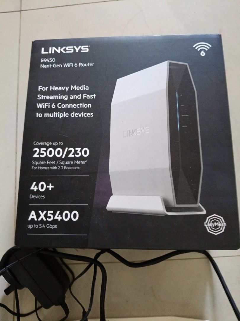 Linksys AX5400 WiFi 6 Router E9450 with Singtel Optical Network Router ...