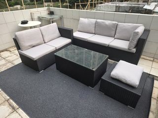 Round Wicker Outdoor Daybed with Cushion, 傢俬＆家居, 戶外家具 - Carousell