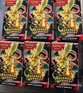 Pokemon Mega Evolution Ascended Heroes Booster Bundle (6 Packs ...