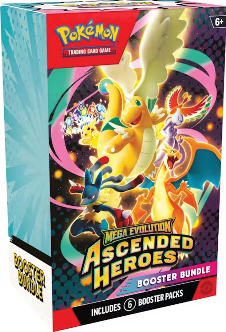 Pokemon TCG Mega Evolution Ascended Heroes Booster Bundle (6 Packs ...