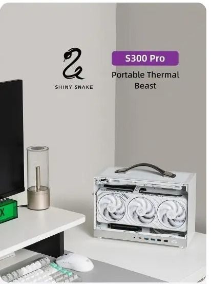 Shiny Snake S300 Pro - 8.5L MESH ITX Chassis - White with PCIe 5.0 ...