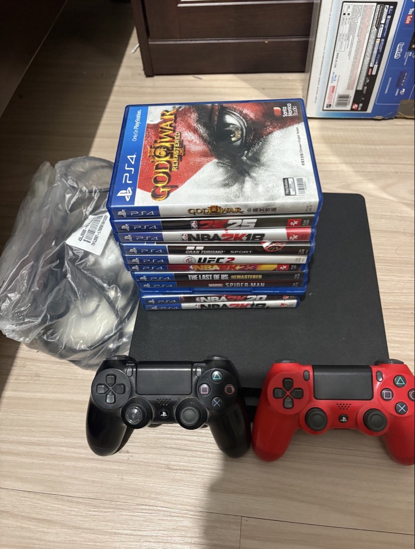 Sony PlayStation 4 (PS4) Slim Console with Games & Controllers, Video ...