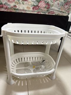White 4-Tier Plastic Storage Shelf Rack, Furniture & Home Living ...