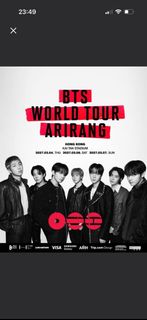 BTS WORLD TOUR 'ARIRANG' - 4 Mar 2027 $1499 x 1, 門票＆禮券, 活動門票 - Carousell