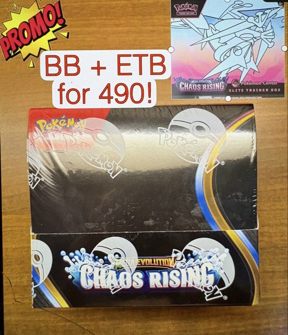 Pokemon TCG Chaos Rising Booster Box + Chaos Rising ETB Pokemon center ...