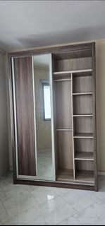 Sliding Door Wardrobe with Shelves and Drawer, Furniture & Home Living ...