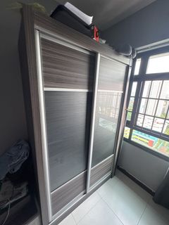 Sliding Door Wardrobe with Wood Grain Finish, Furniture & Home Living ...
