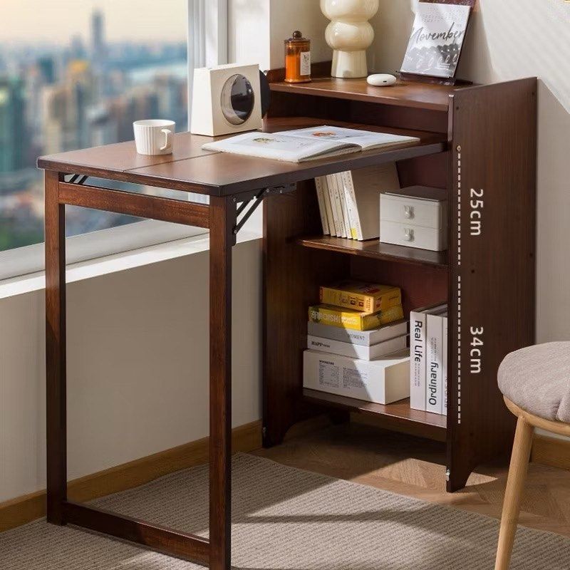 Space Saving Foldable Desk Cabinet Wooden Study Table Computer Desk ...