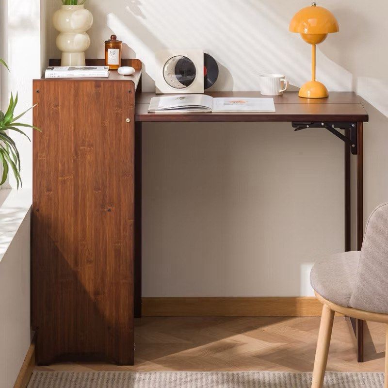 Space Saving Foldable Desk Cabinet Wooden Study Table Computer Desk ...