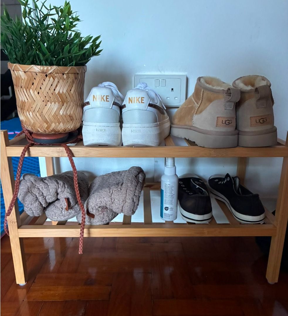 2-Tier Bamboo Shoe Rack Organizer, Furniture & Home Living, Furniture ...