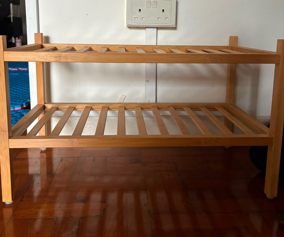 2-Tier Bamboo Shoe Rack Organizer, Furniture & Home Living, Furniture ...