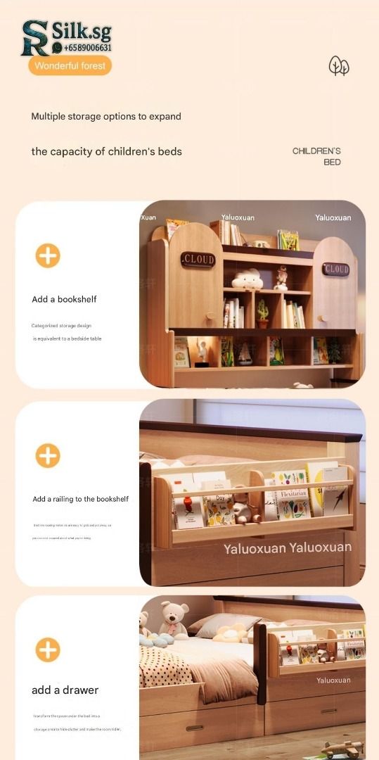 Abiku - Space - Saving Loft Bed with Wardrobe & Bookshelf for Kids ...
