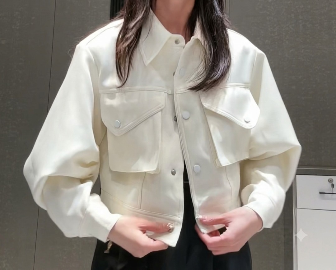 Ivory Biker Jacket, Women's Fashion, Coats, Jackets and Outerwear on ...