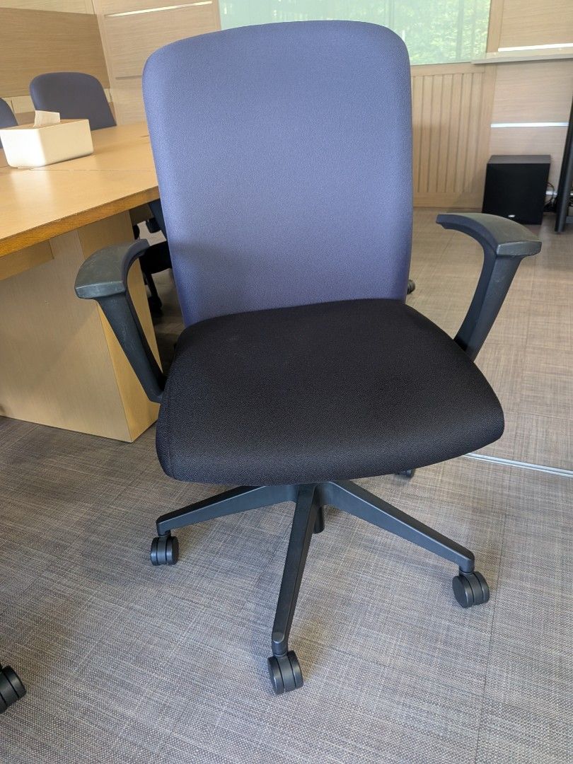 Office Chair with Armrests - Black and Blue, Furniture & Home Living ...