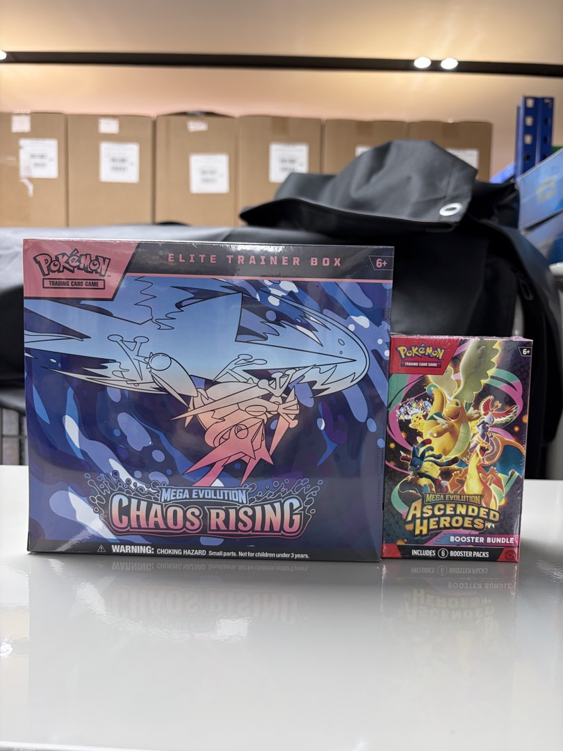 Pokémon TCG Chaos Rising Elite Trainer Box & Ascended Heroes Booster ...