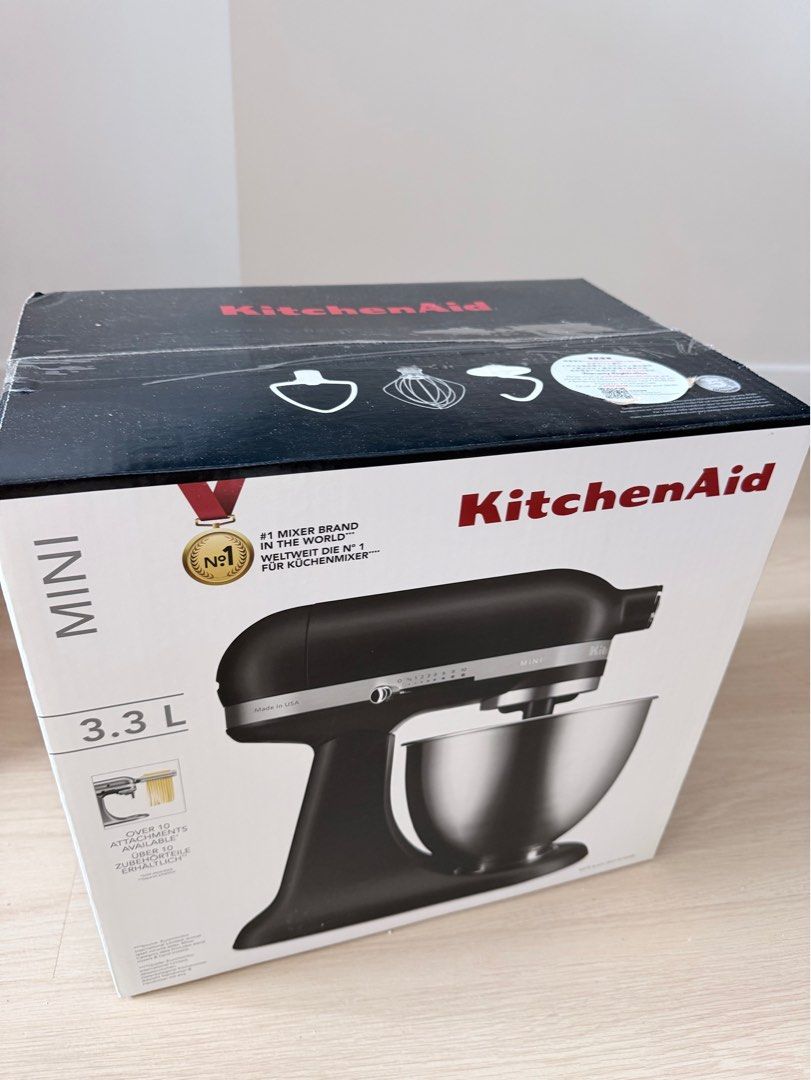 KitchenAid MINI 3.3L 廚師機 黑色, 家庭電器, 廚房電器, 打蛋器及廚師機 - Carousell