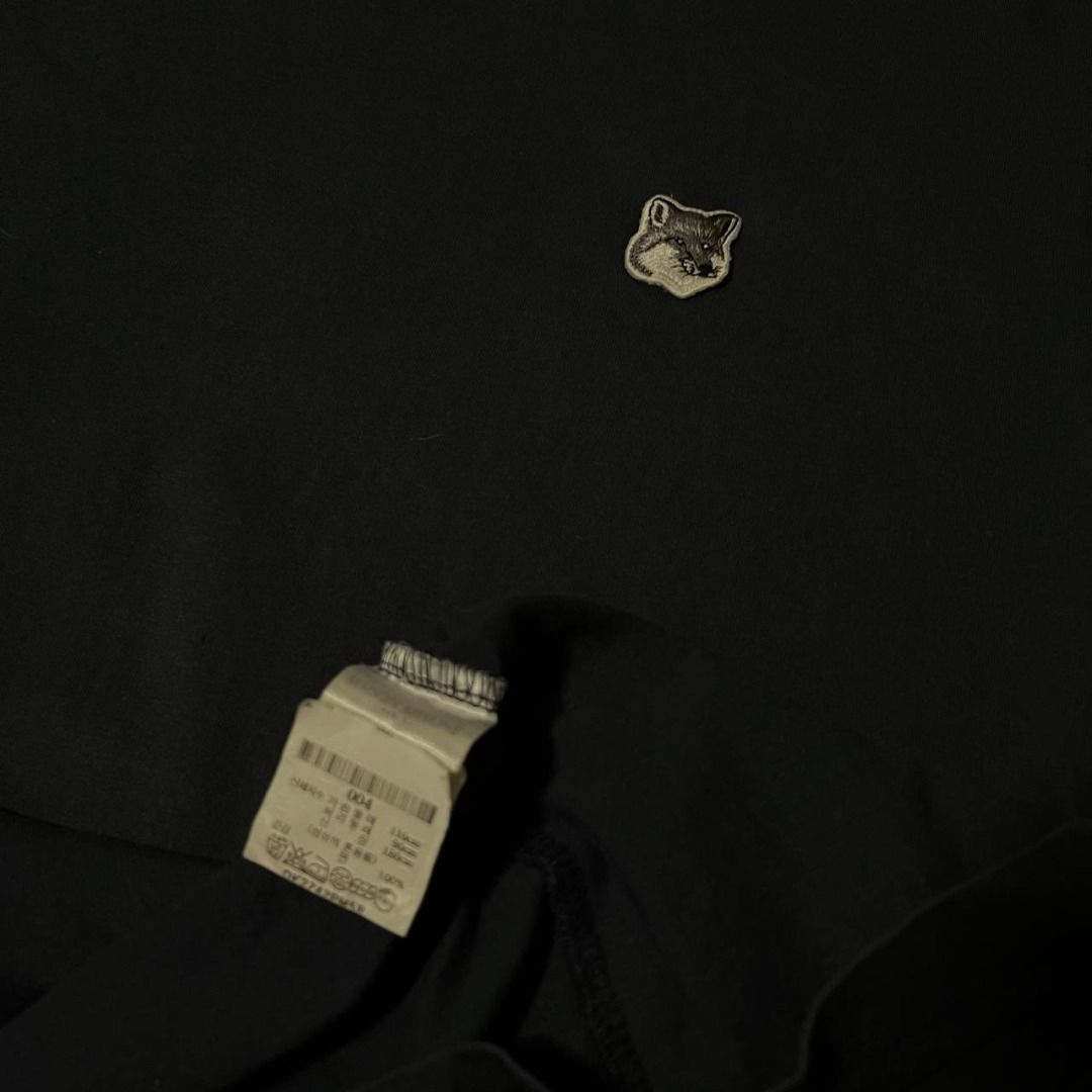 📌MAISON KITSUNE Classic S/S Cotton Shirt Small Grey-ish Fox Logo Patch ...