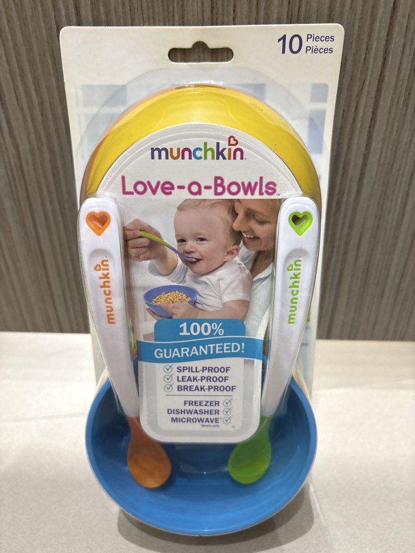 Munchkin Love-a-Bowls Spill-Proof Baby Bowls with Spoons, Babies & Kids ...